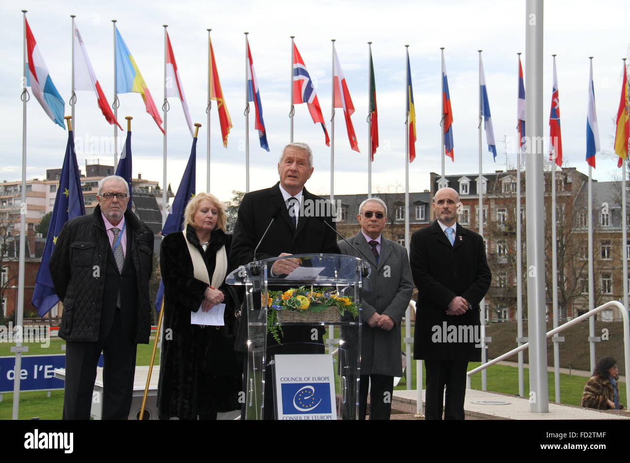 Strasbourg, France. 27th Jan, 2016. Thorbjorn Jagland, Secretary ...
