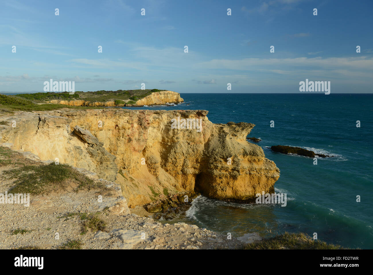 Oceanic view of the cliffs at Cabo Rojo. Puerto Rico. US territory ...