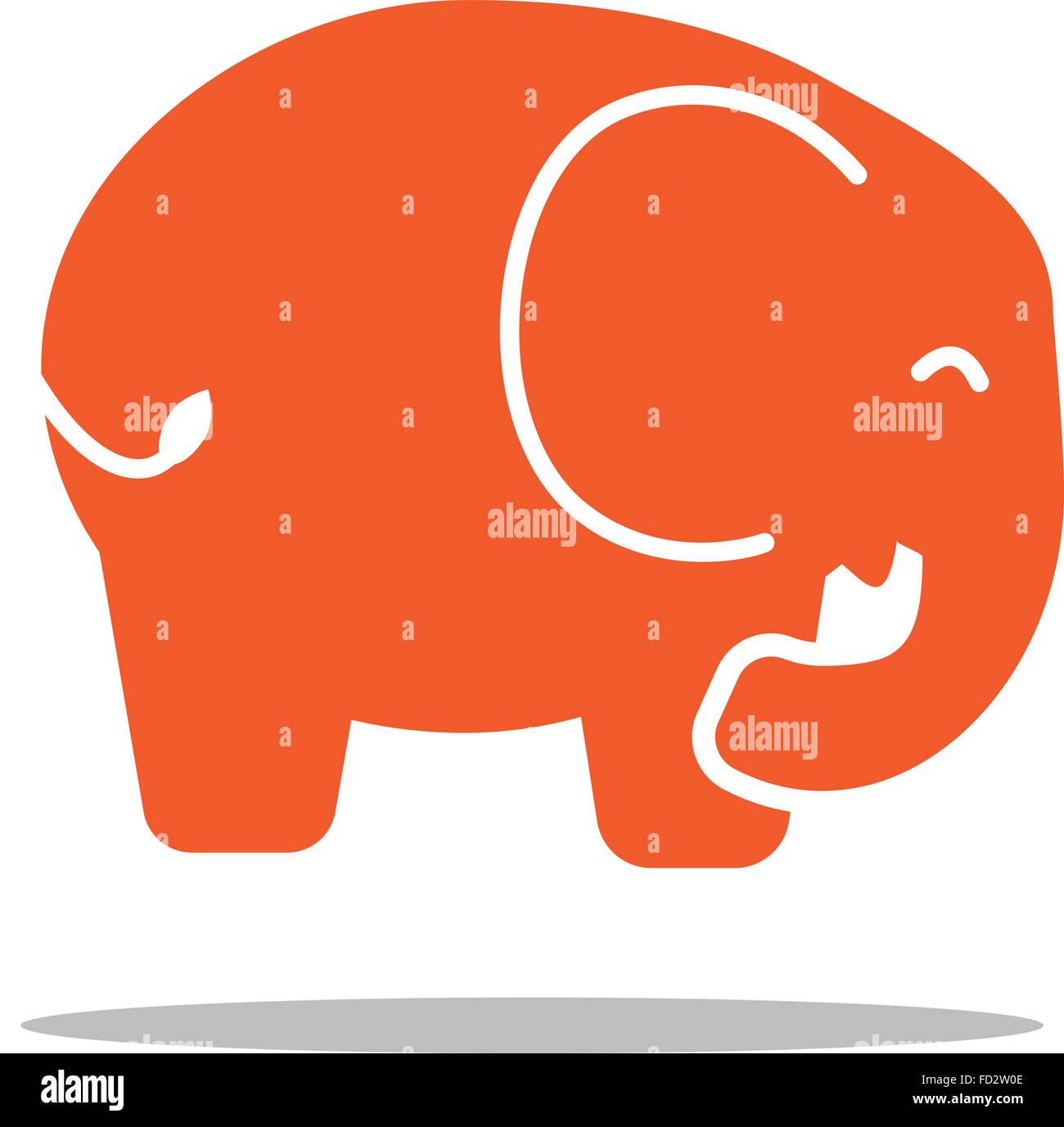 [EPS10] red elephant icon flat style Stock Vector Image & Art - Alamy