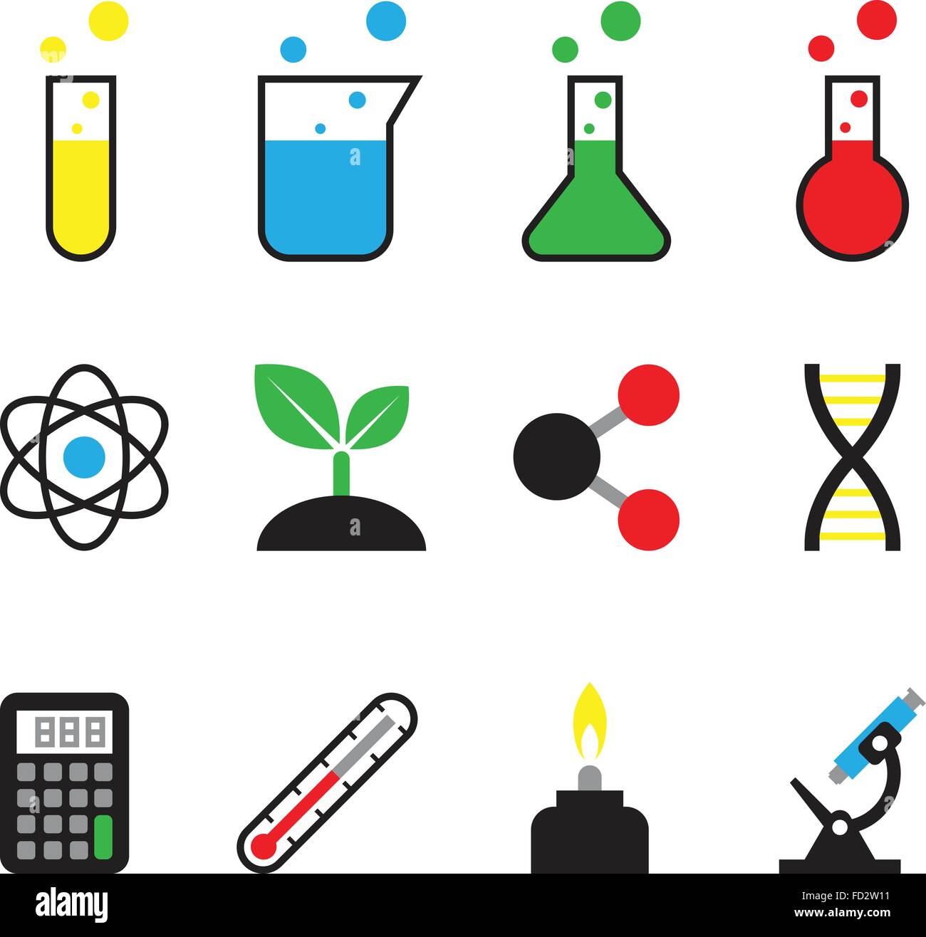 [EPS10] science object icon set flat style Stock Vector Image & Art - Alamy