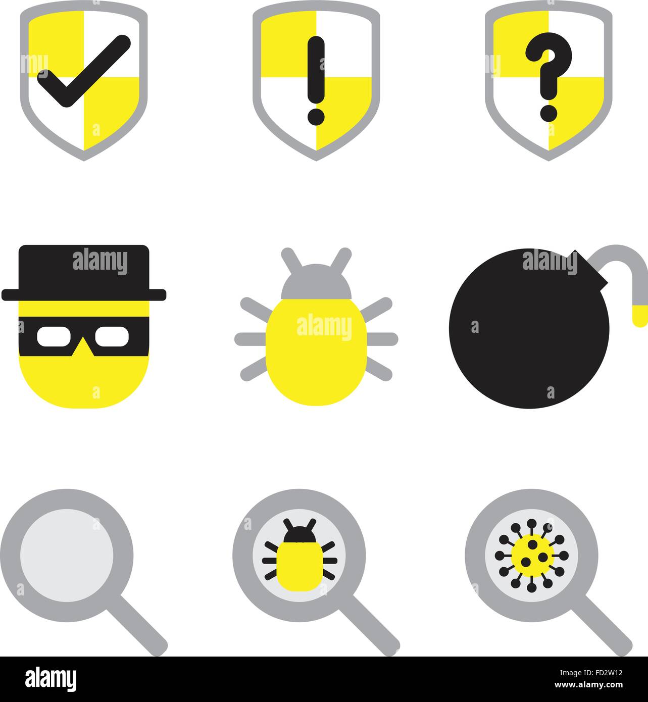 [EPS10] computer network security icon set flat style Stock Vector ...