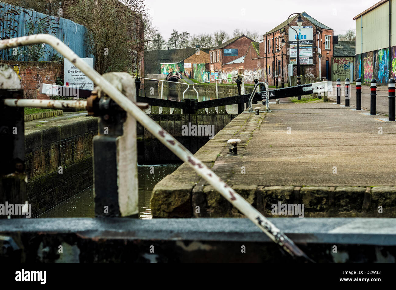 North Bridge Locks, Canalized River Soar, Leicester Stock Photo - Alamy