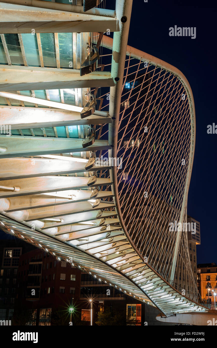 Bridge or white footbridge Bilbao by Santiago Calatrava Stock Photo - Alamy