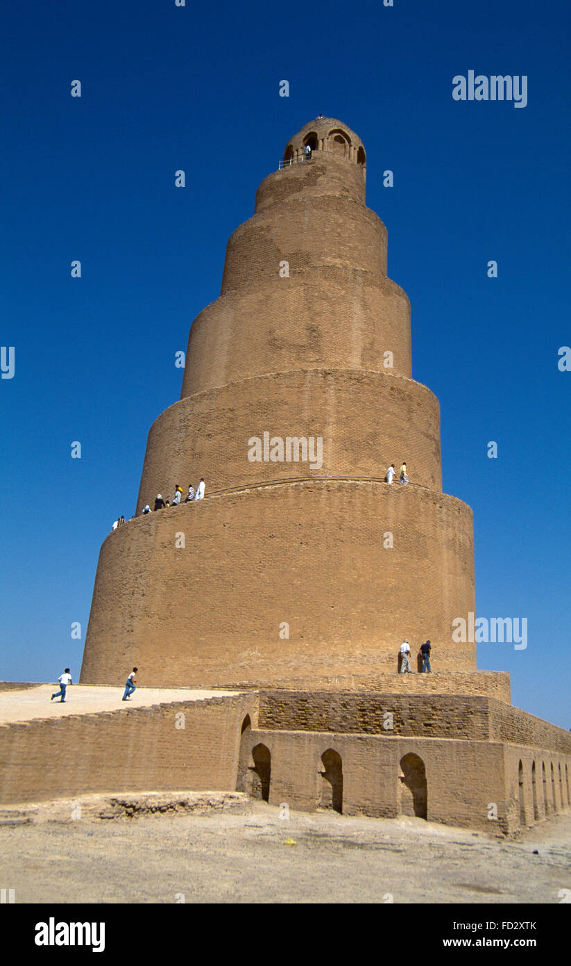 Samarra Iraq Spiral Minaret Of The Great Mosque Built In 852 A.d Stock ...