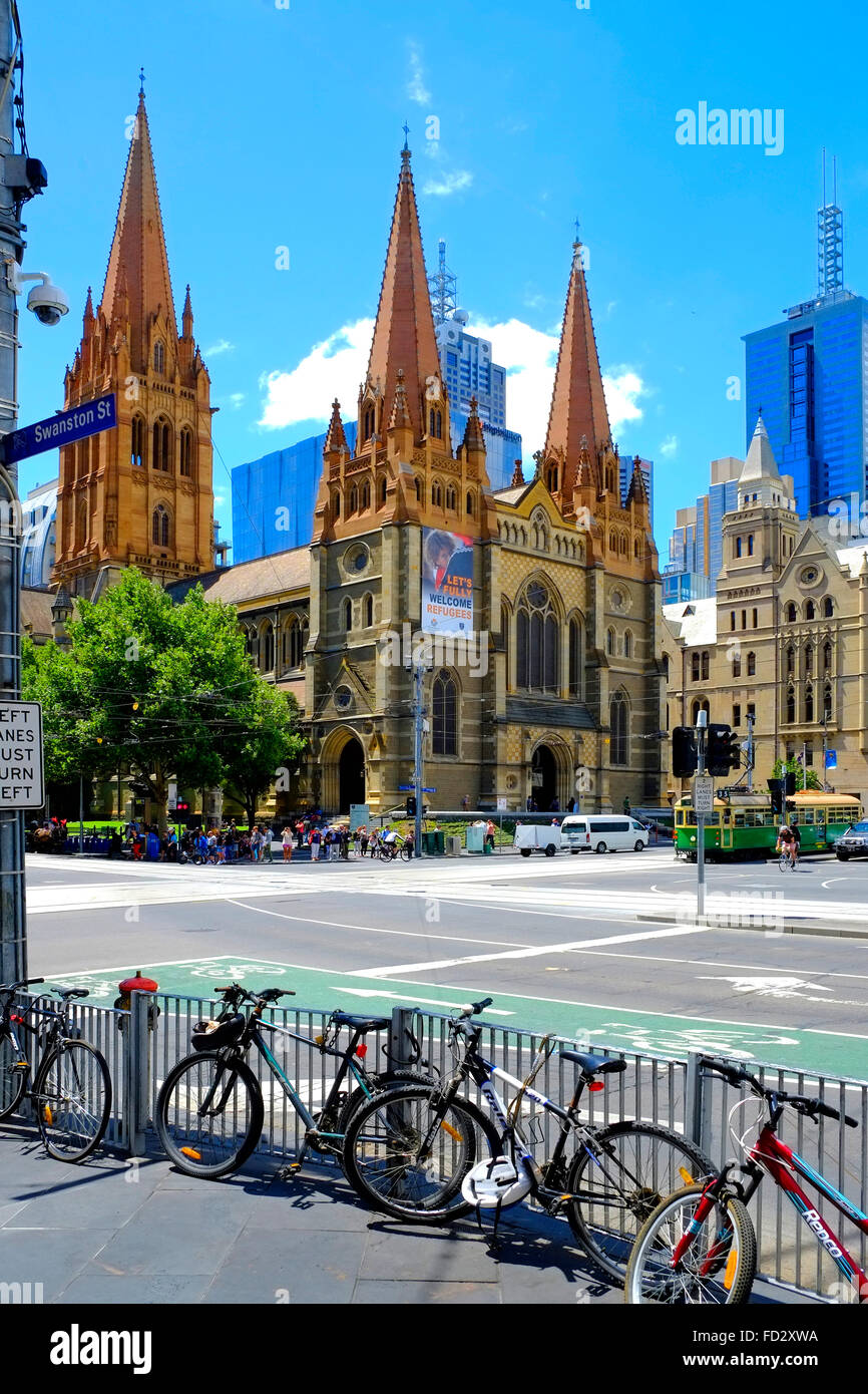 Flinders Street Melbourne Australia Victoria Coastal Capital Stock ...