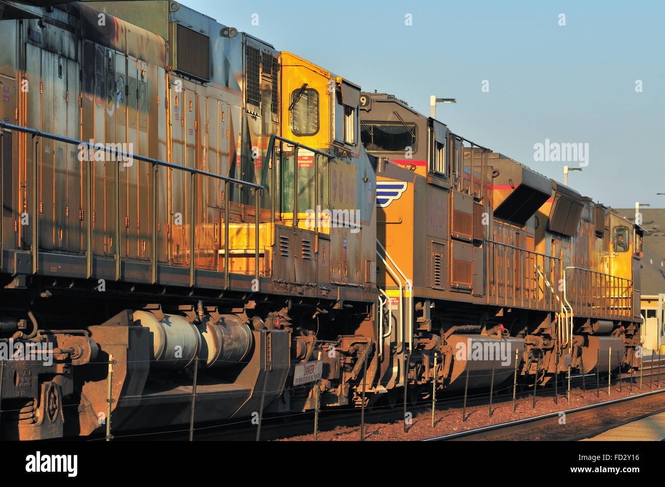 Freight train engine on rails hi-res stock photography and images - Alamy
