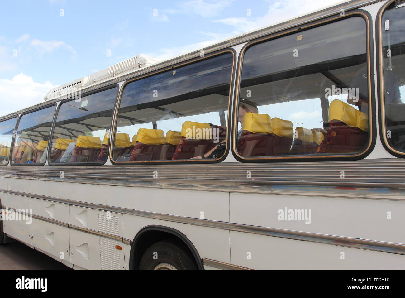 A traditional Malta bus in white colour Stock Photo - Alamy