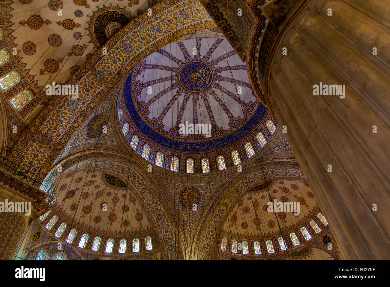 Low Angle View of Blue Mosque Celling Domes Stock Photo - Alamy
