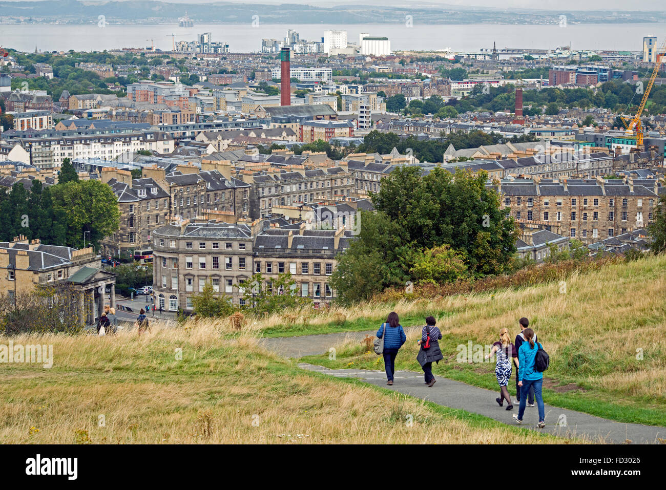 The view from Calton Hill in Edinburgh looking north towards Leith with ...