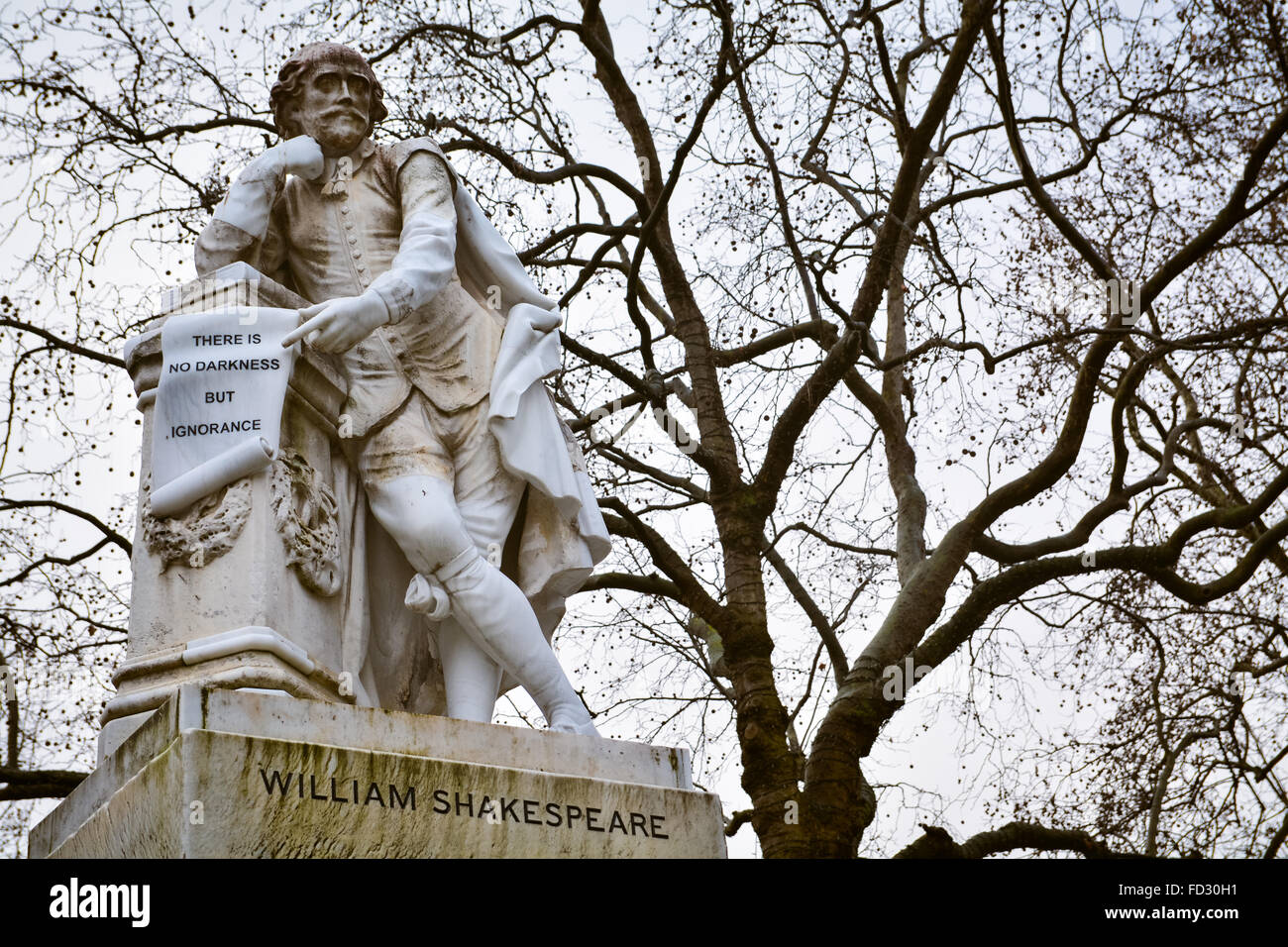 Low Angle View of Shakespeare Statue at Park Against Tree Stock Photo ...