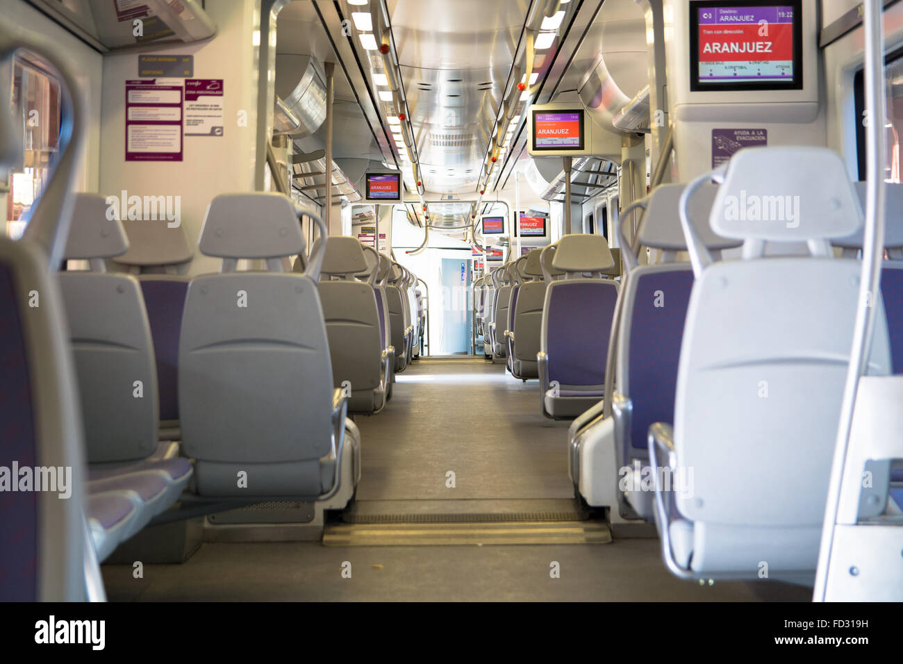 View from Inside of Empty Train Wagon Stock Photo - Alamy
