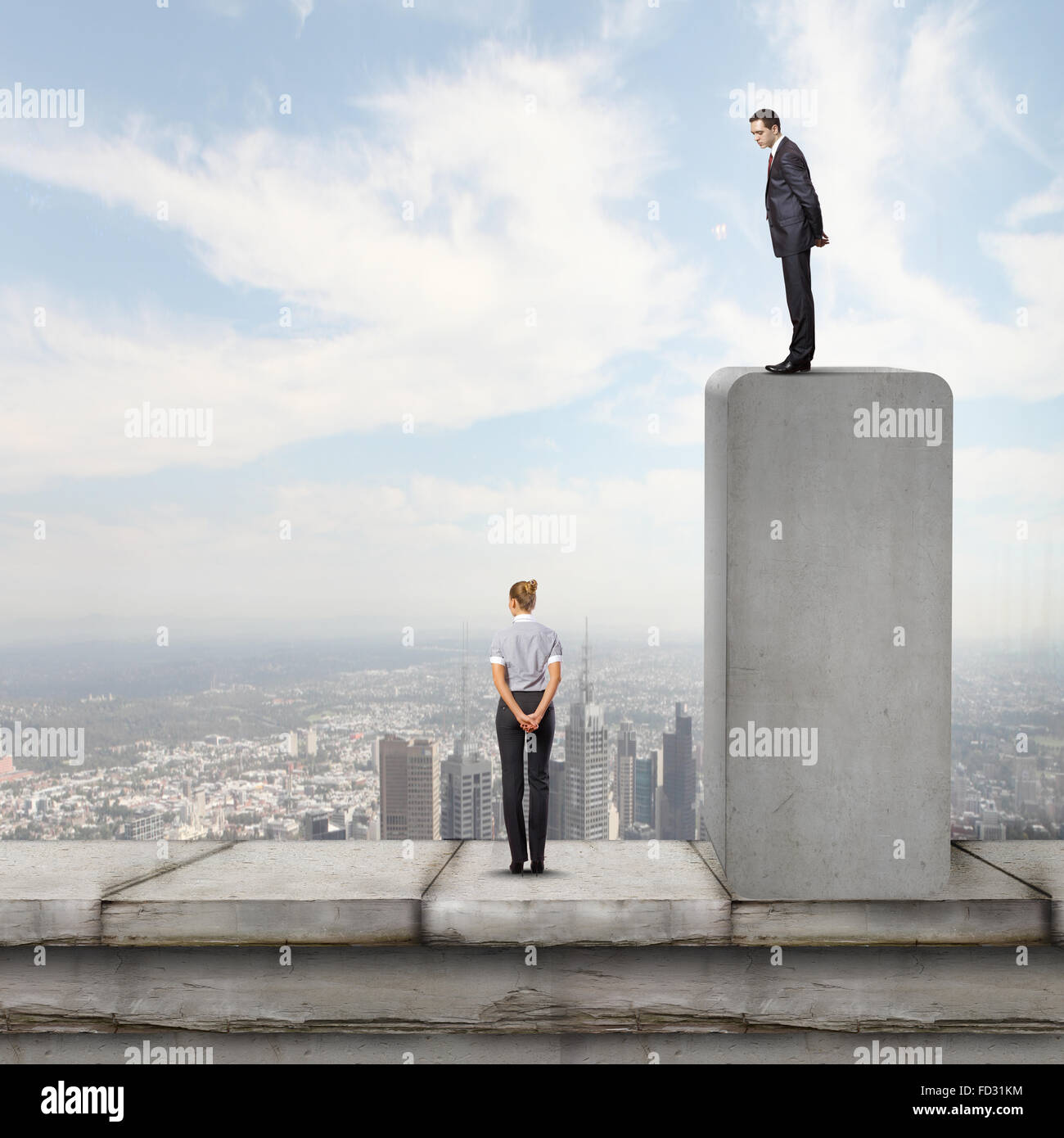 Big bossy businessman looking down hi-res stock photography and images ...