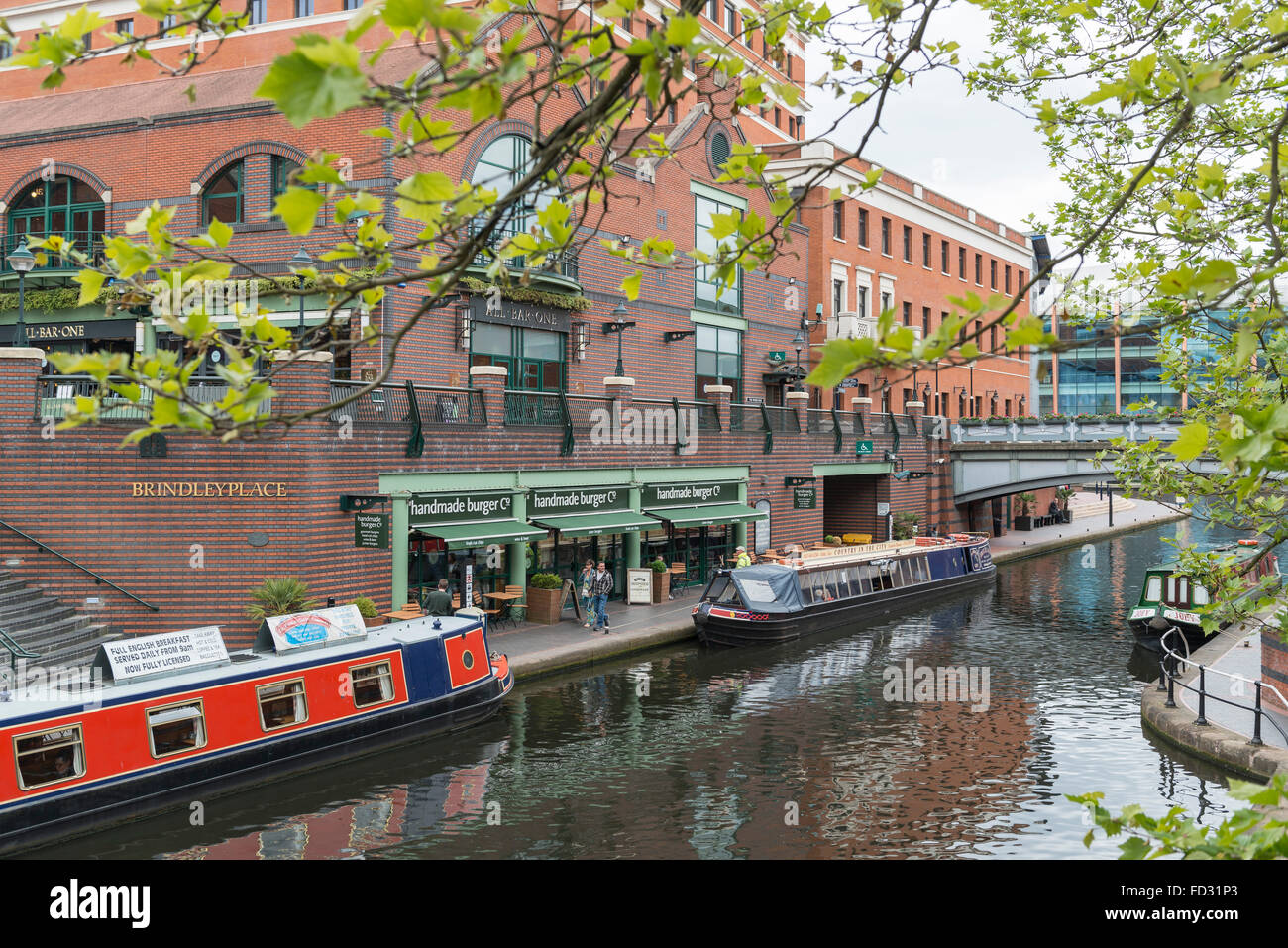 Canals and waterways around Brindleyplace, Birmingham Stock Photo - Alamy