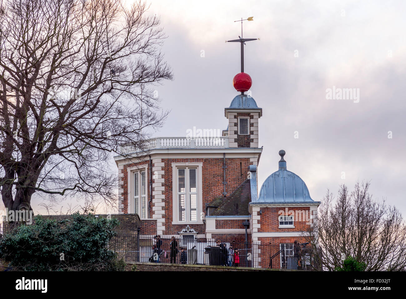 Evening view of Greenwich Observatory at Greenwich park, London Stock ...