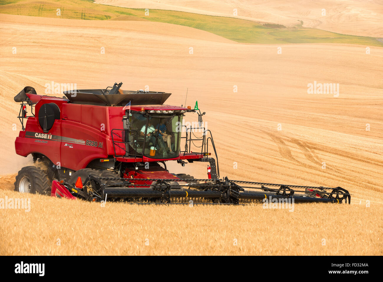 Case combines harvesting wheat in the Palouse region of Eastern ...