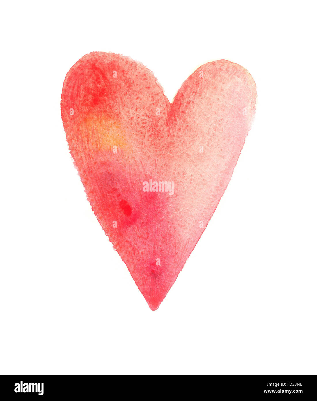 Watercolor tender heart on a white background. Example for design Stock ...