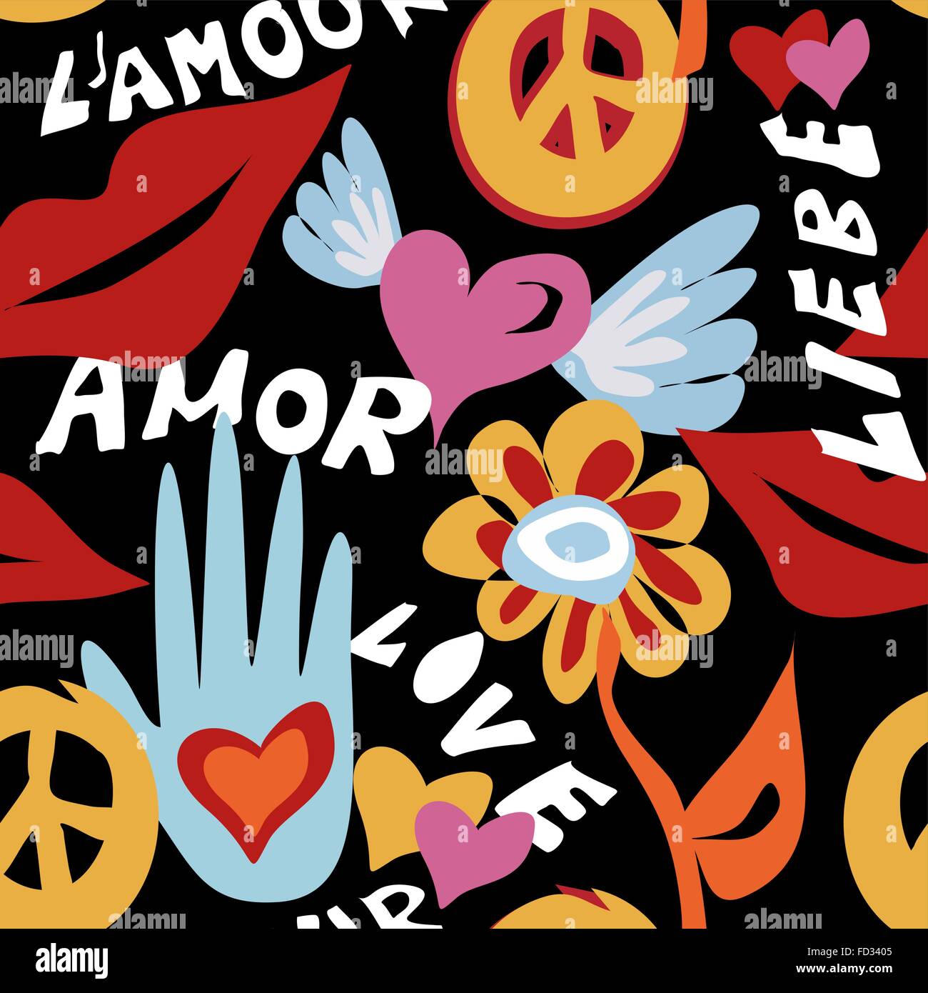 Seamless retro 60s Stock Vector Images - Alamy