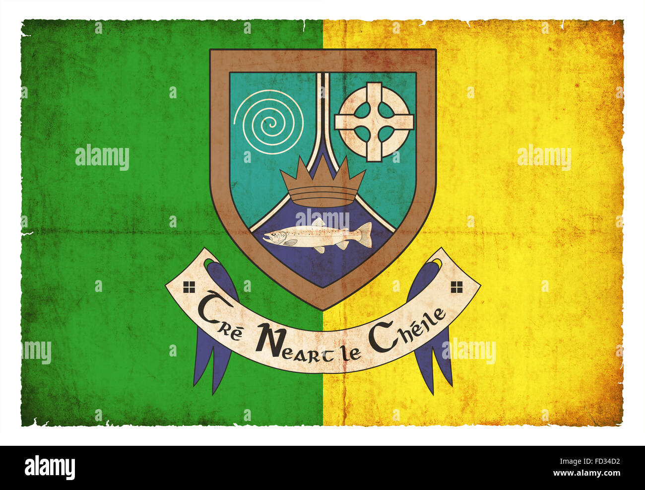 Flag of the Irish county Meath created in grunge style Stock Photo - Alamy