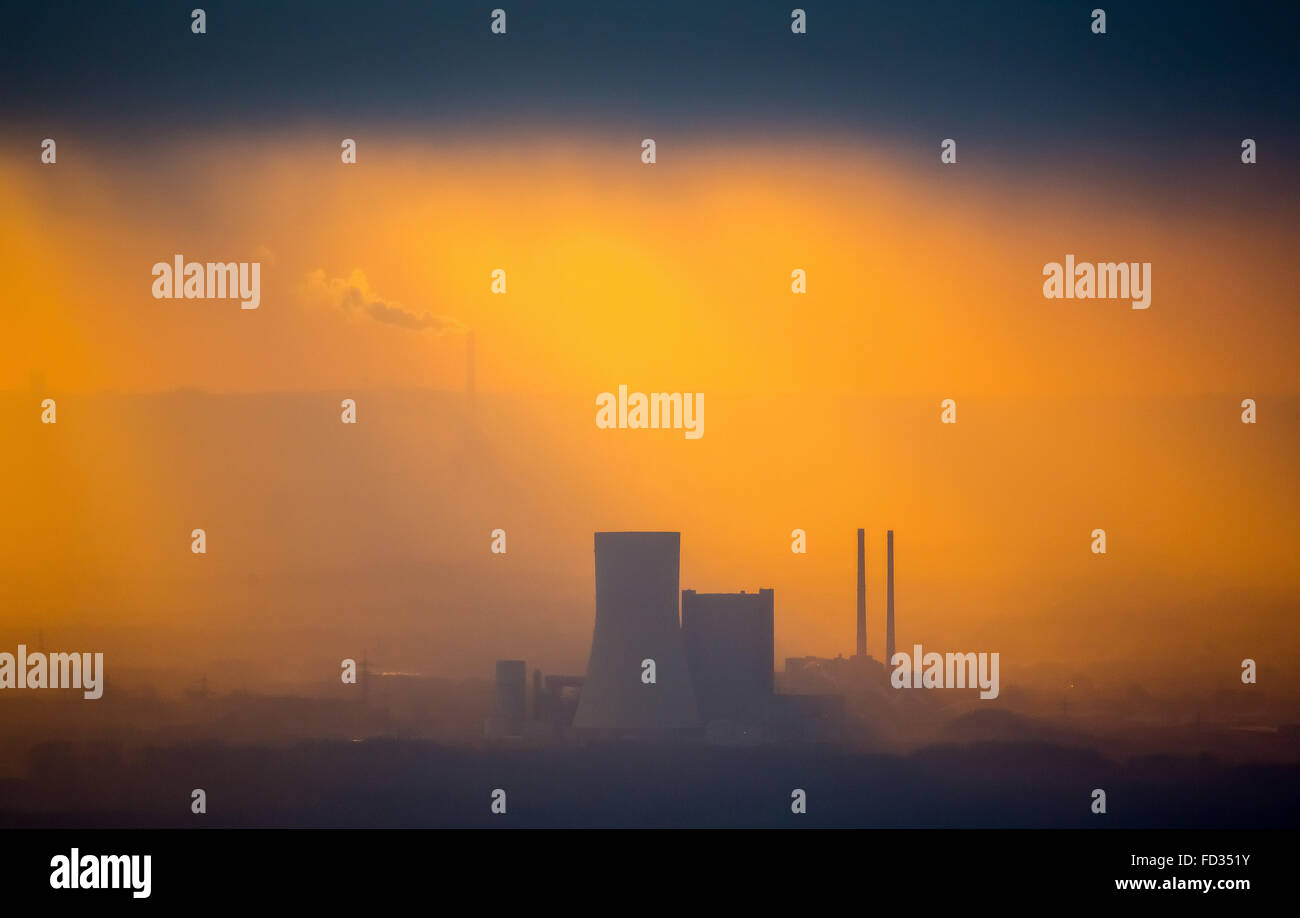 Aerial view, E.ON 4, freeze, UNIPER, coal fired power plant the EON ...
