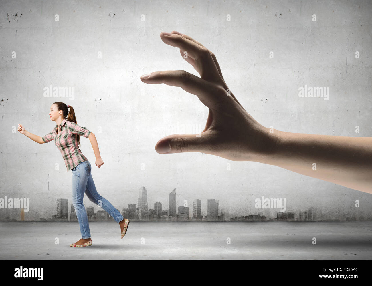 Run away fear woman hi-res stock photography and images - Alamy