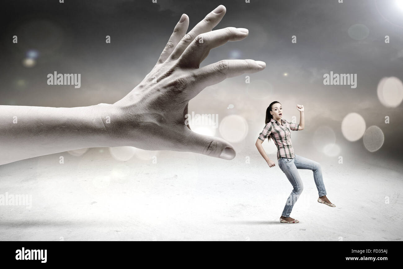 Girl running away from home hi-res stock photography and images - Alamy