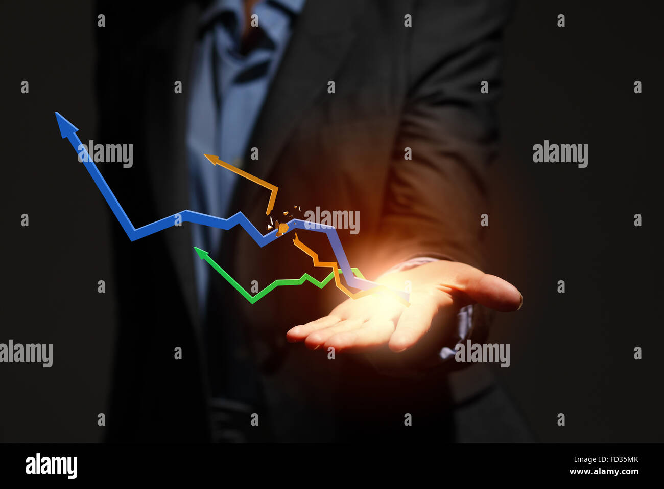 Girl holding graphs hi-res stock photography and images - Alamy