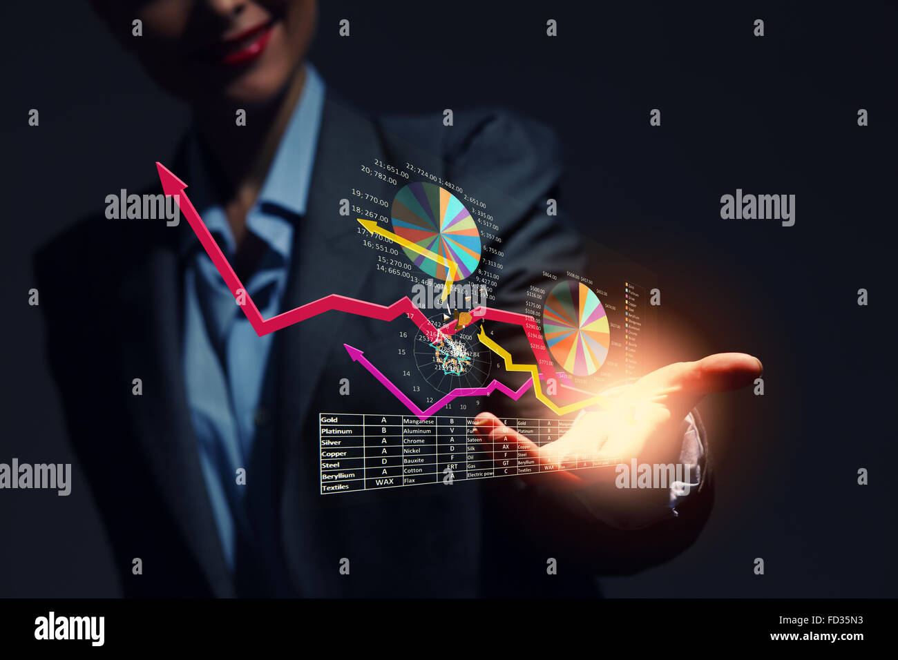 Girl holding graphs hi-res stock photography and images - Alamy