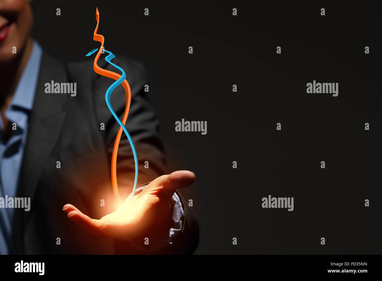 Girl holding graphs hi-res stock photography and images - Alamy