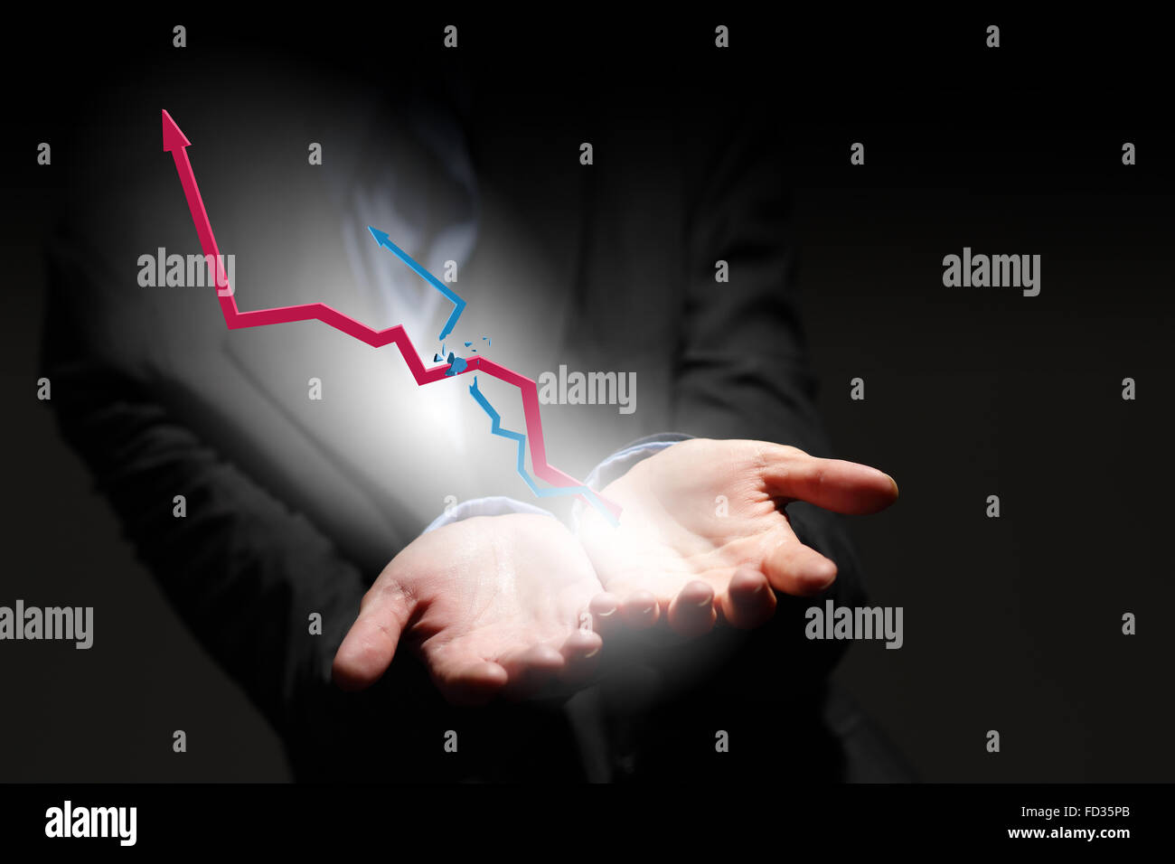 Girl holding graphs hi-res stock photography and images - Alamy