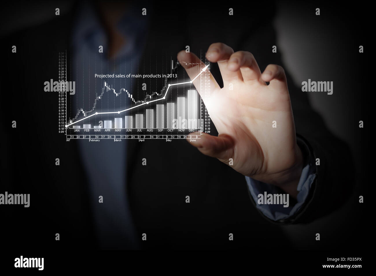 Close up of businesswoman holding graphs in hand Stock Photo - Alamy