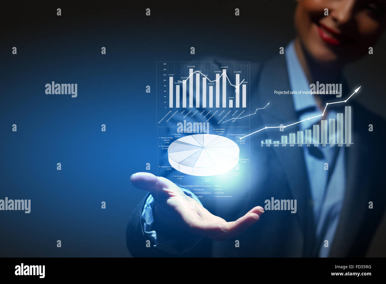 Close up of businesswoman holding graphs in hand Stock Photo - Alamy