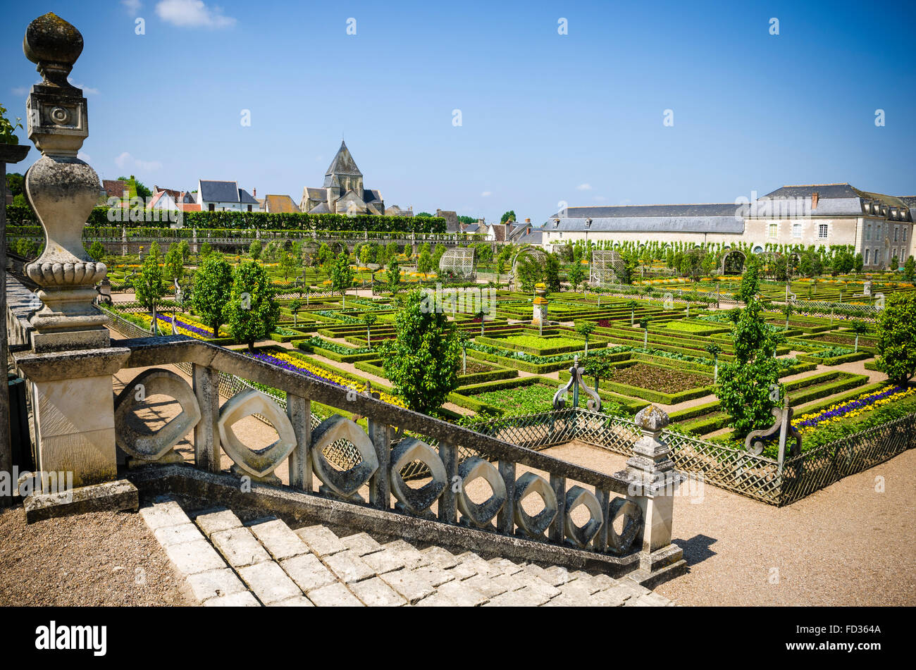 Gardens at Chateau de Villandry, Villandry, Loire Valley, France Stock ...