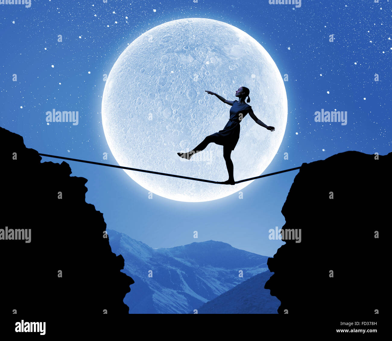 Full moon sleep woman hi-res stock photography and images - Alamy