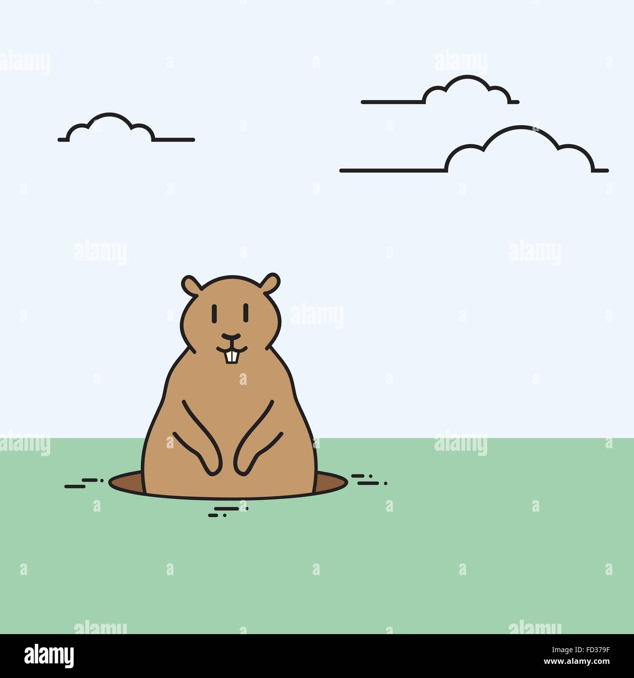 Groundhog Day Animal Wake Up Spring Holiday Stock Vector Image & Art ...
