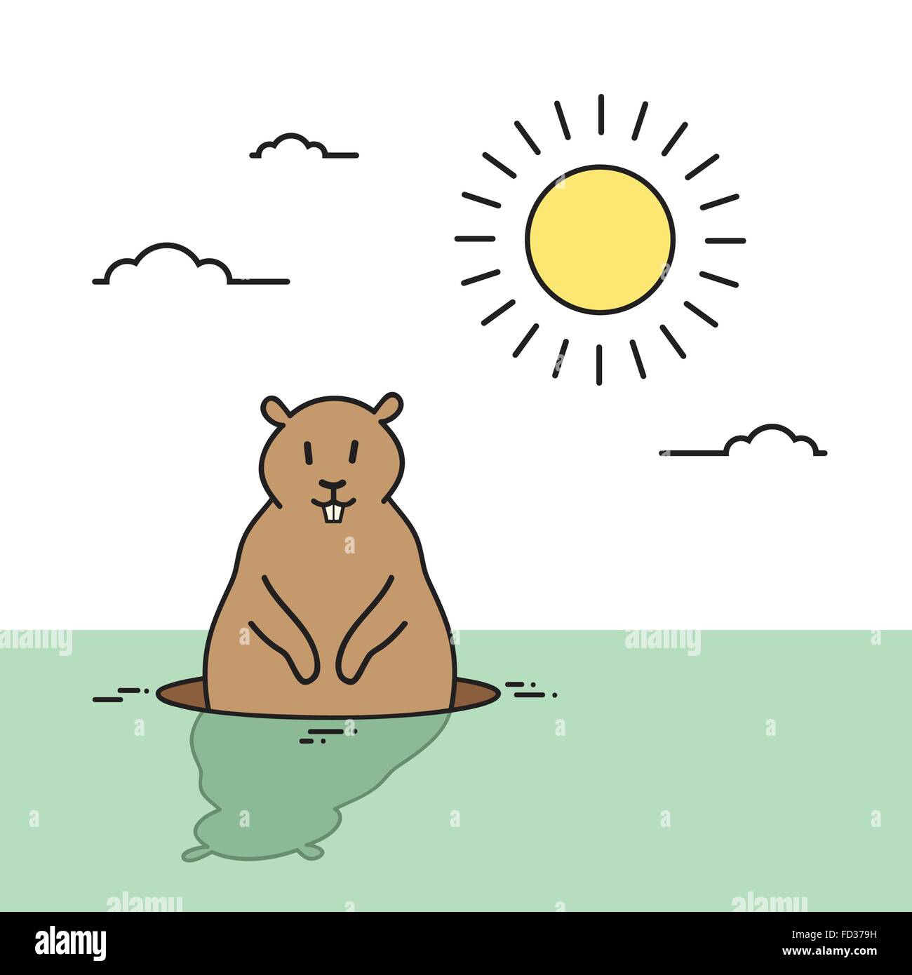 Groundhog Day Animal Wake Up Spring Holiday Stock Vector Image & Art ...