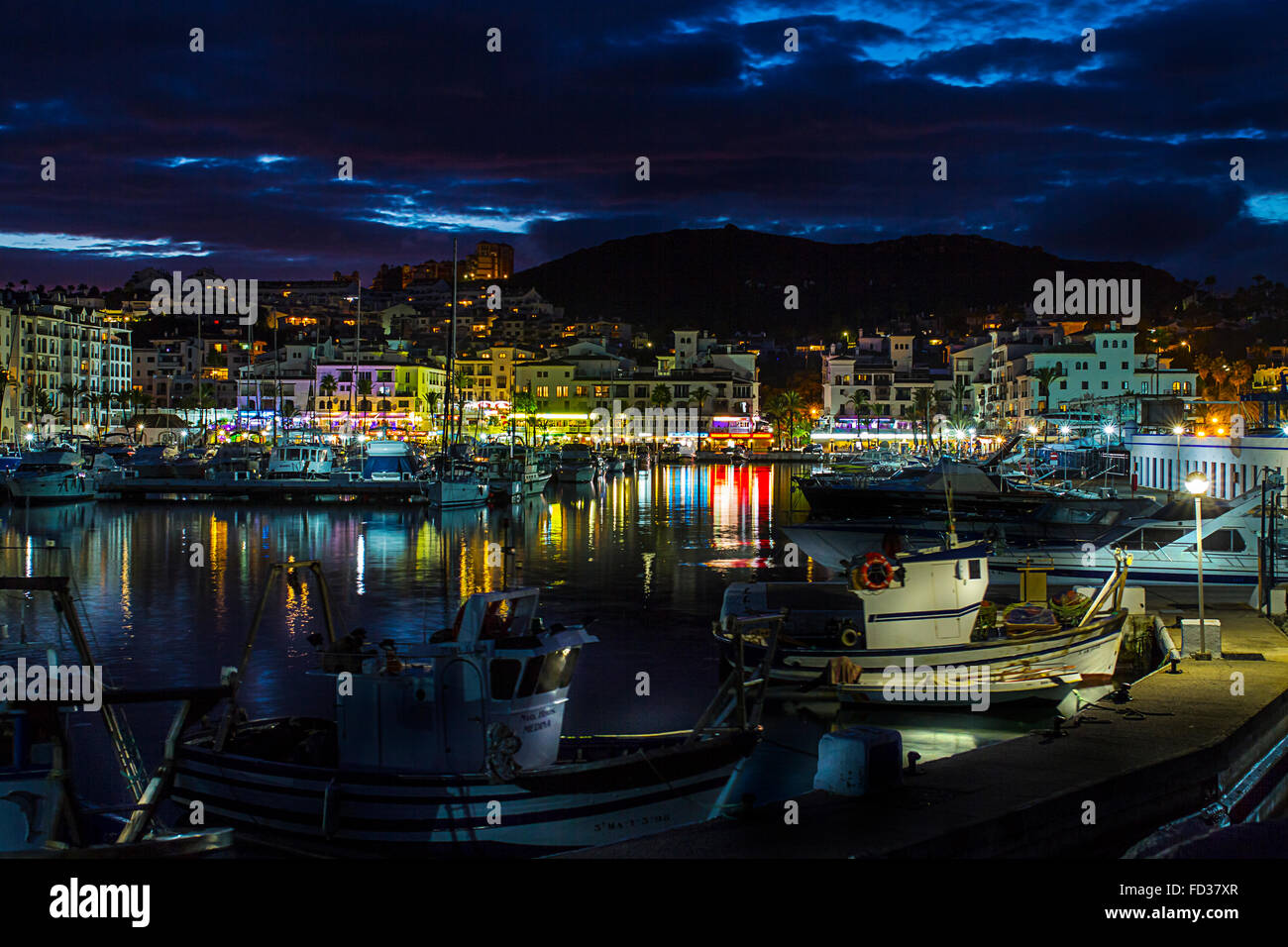 the yacht harbor at night Stock Photo - Alamy