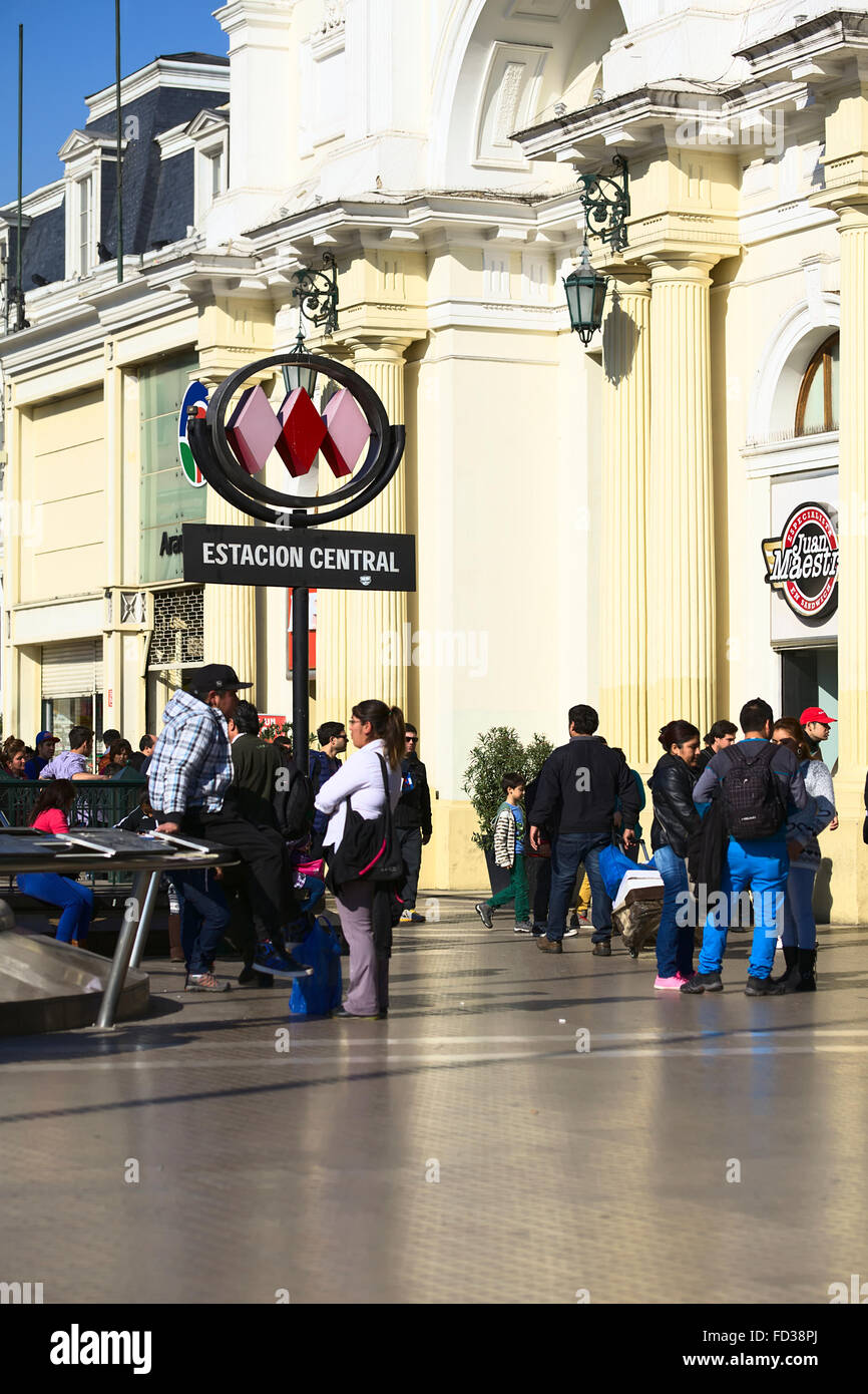 SANTIAGO, CHILE - JULY 16, 2015: Estacion Central or Estacion Alameda ...