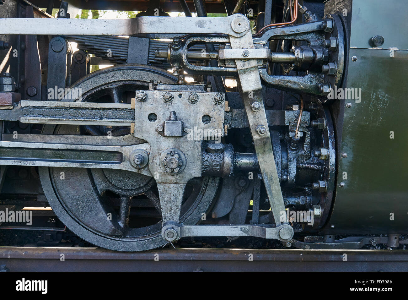 Fragment of mechanism old locomotive in Poland Stock Photo - Alamy