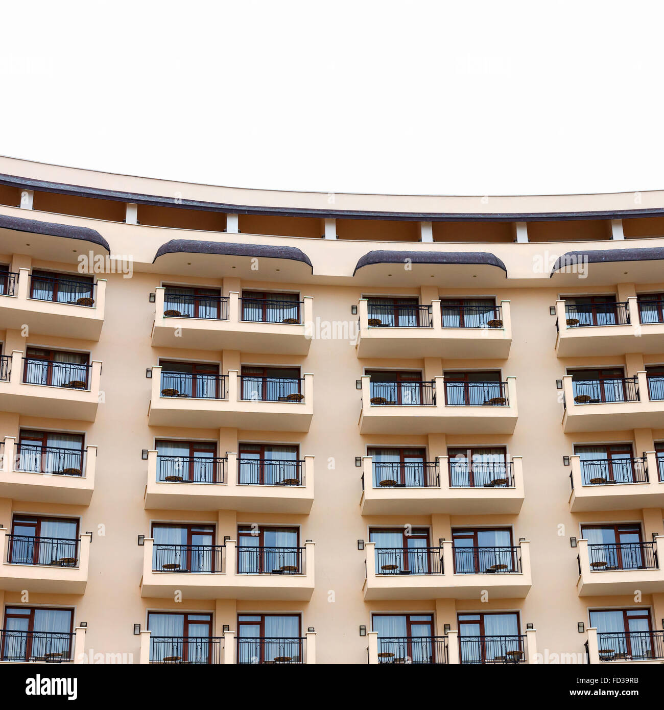 Facade of residential building, the hotel's terraces Stock Photo - Alamy