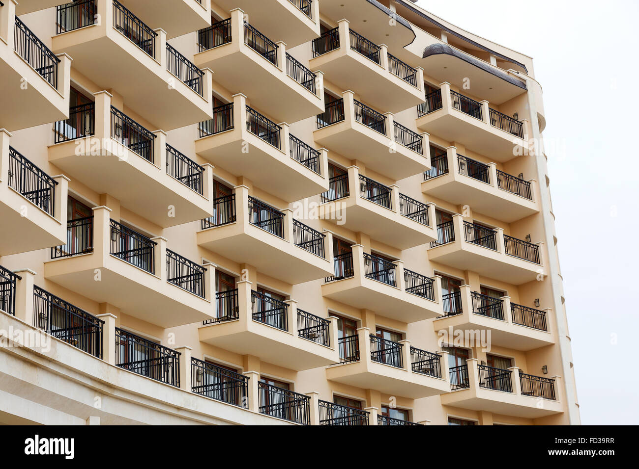 Facade of residential building, the hotel's terraces Stock Photo - Alamy
