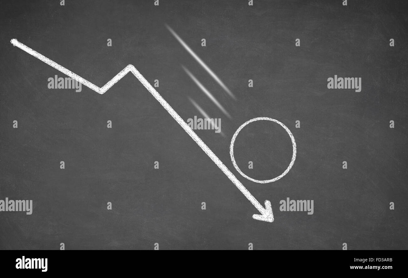 Line graph showing a downward trend Stock Photo - Alamy