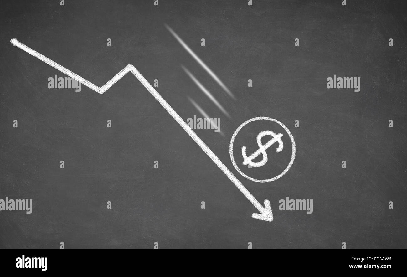 Falling Dollar money cash Stock Photo - Alamy