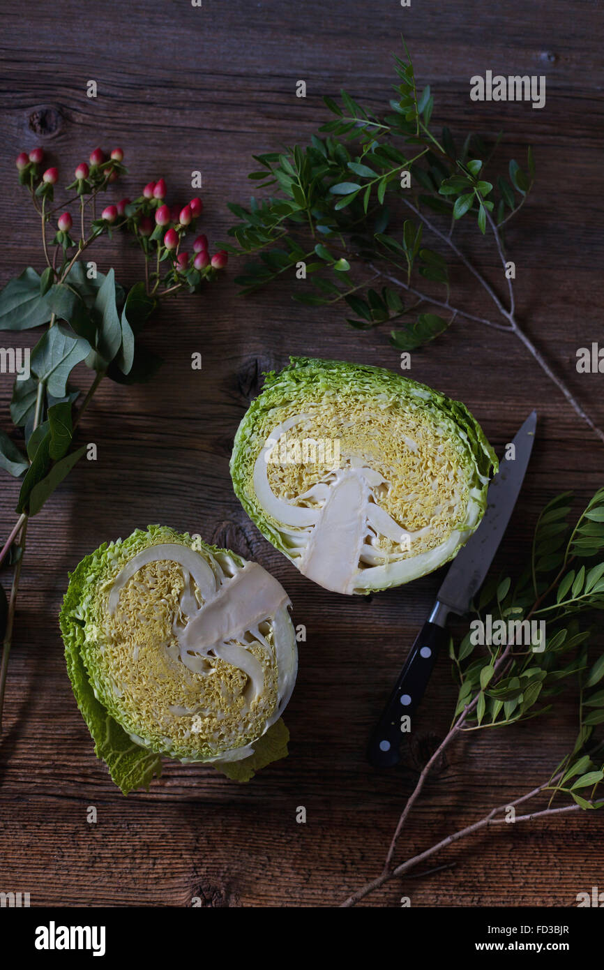 Savoy Cabbage Cut High Resolution Stock Photography and Images - Alamy