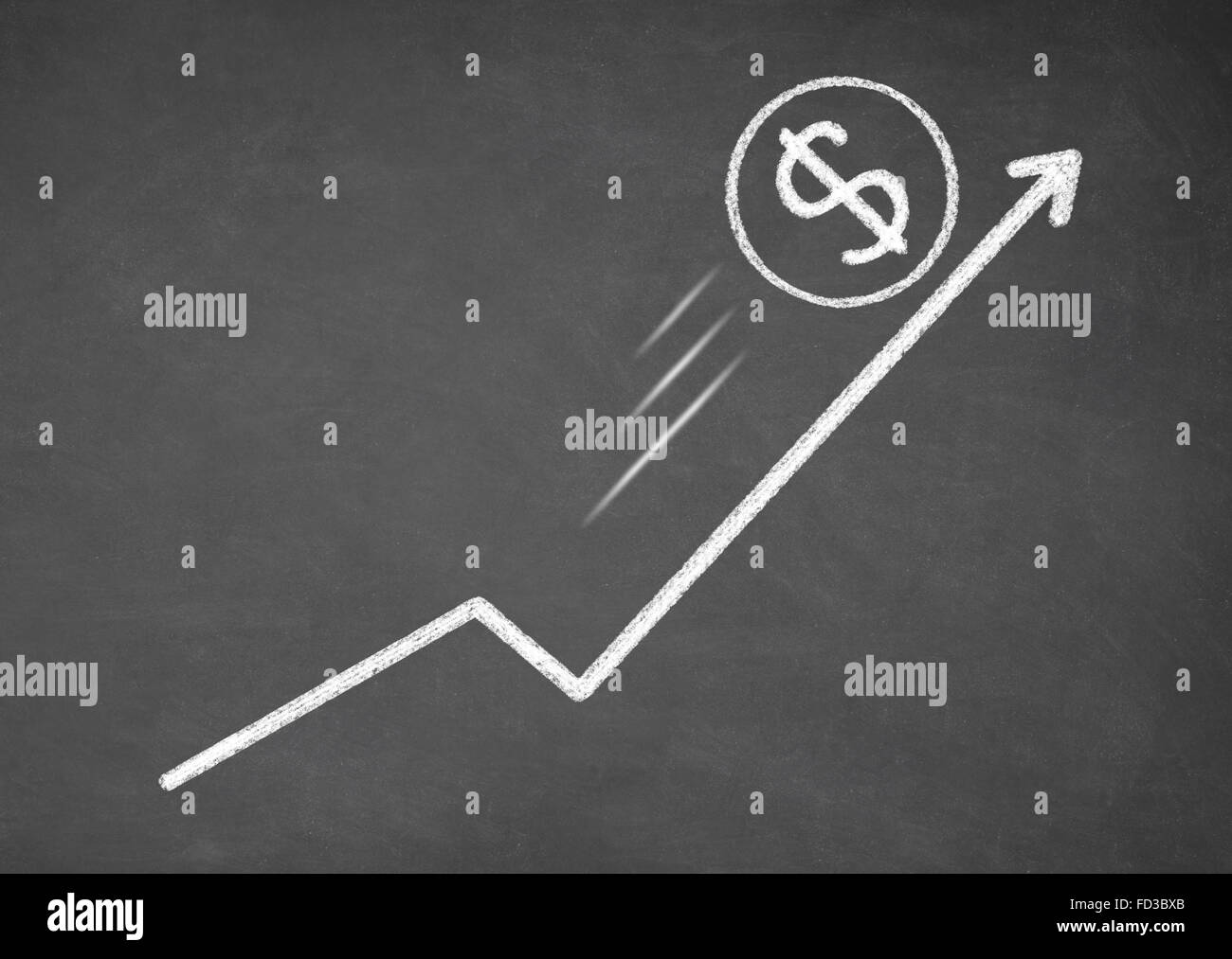 Arrow dollar chart currency Black and White Stock Photos & Images - Alamy