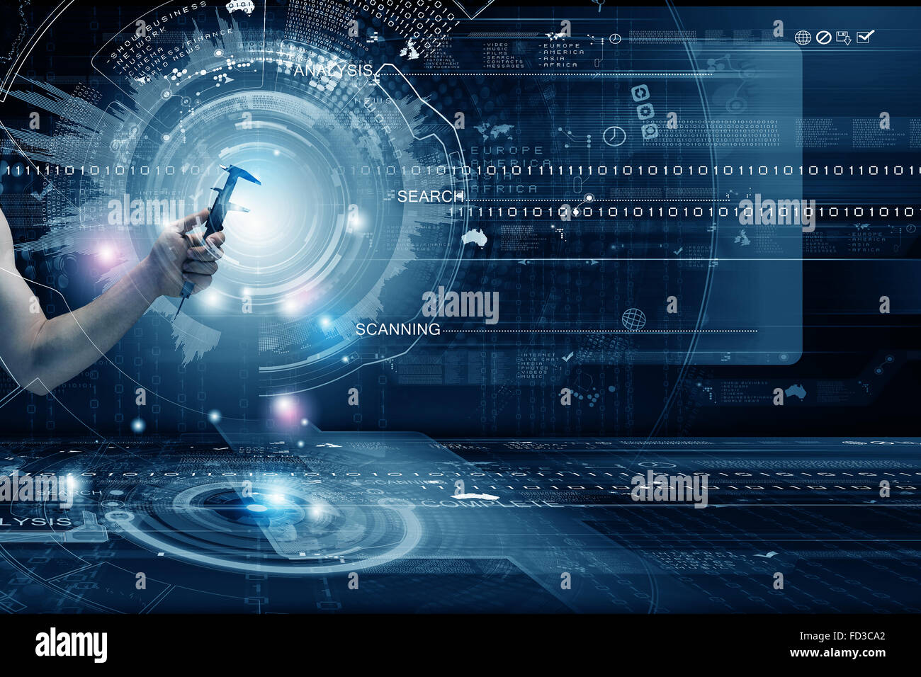 Close up of hand with wrench fixing mechanism Stock Photo - Alamy