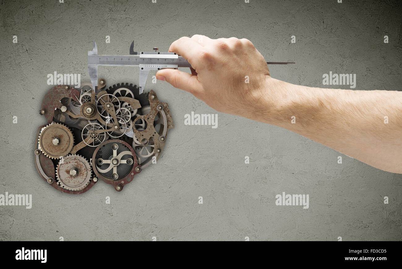 Close up of hand with wrench fixing mechanism Stock Photo - Alamy