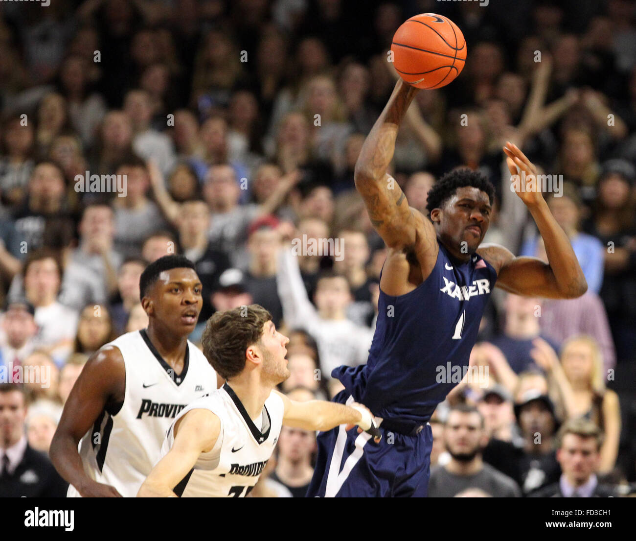 January 26, 2016; Providence, RI, USA; Xavier Musketeers forward Jalen ...