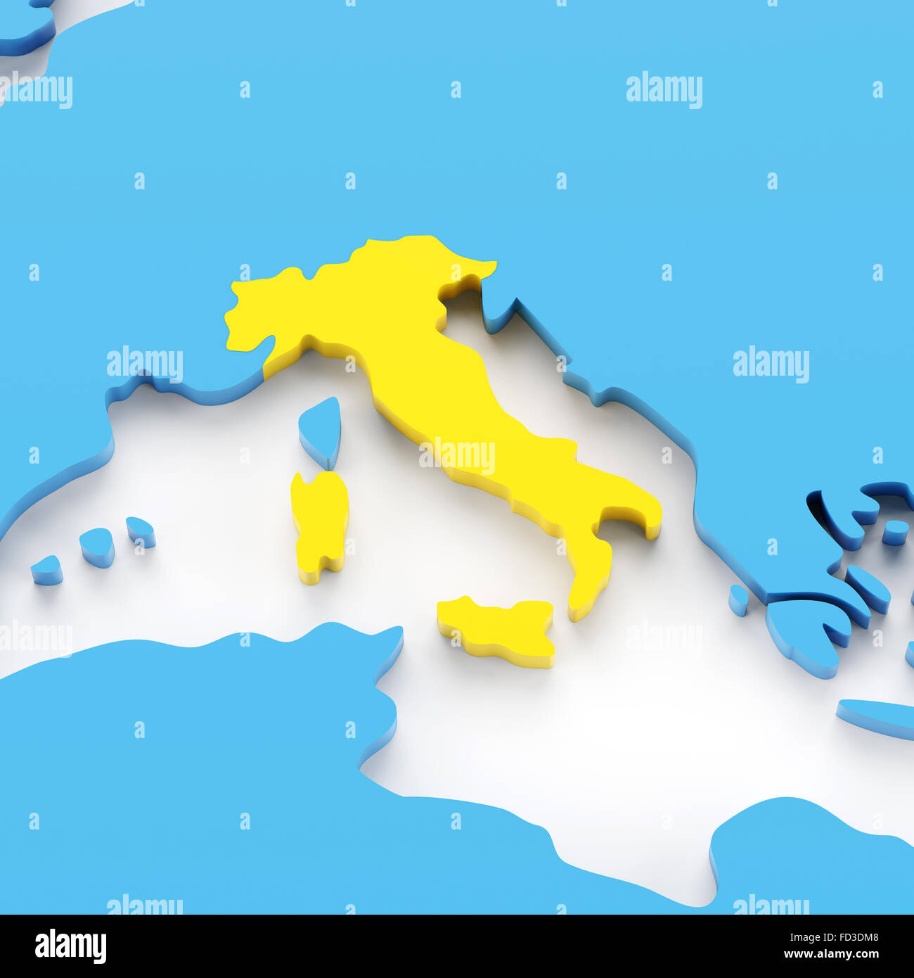 Italy map 3d hi-res stock photography and images - Alamy