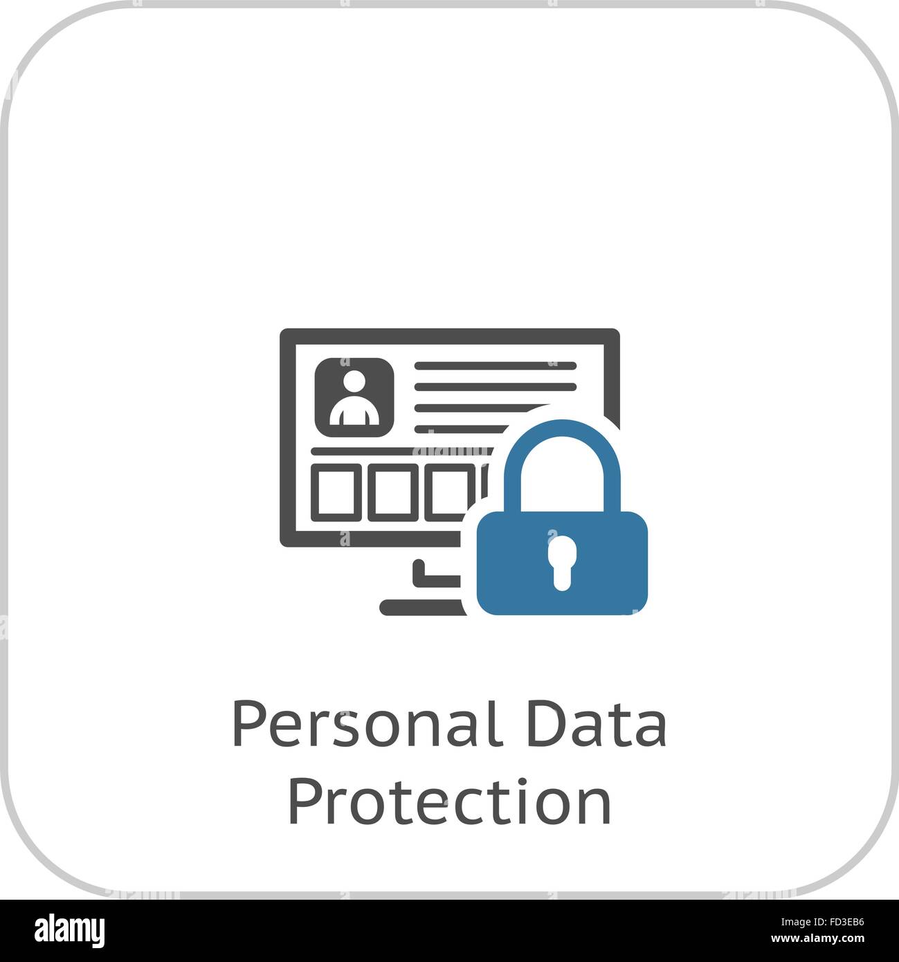 Personal Data Protection Icon. Flat Design Stock Vector Image & Art - Alamy