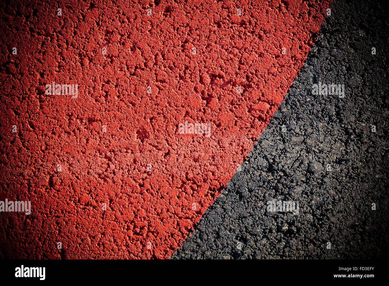 Red paint in asphalt texture Stock Photo - Alamy